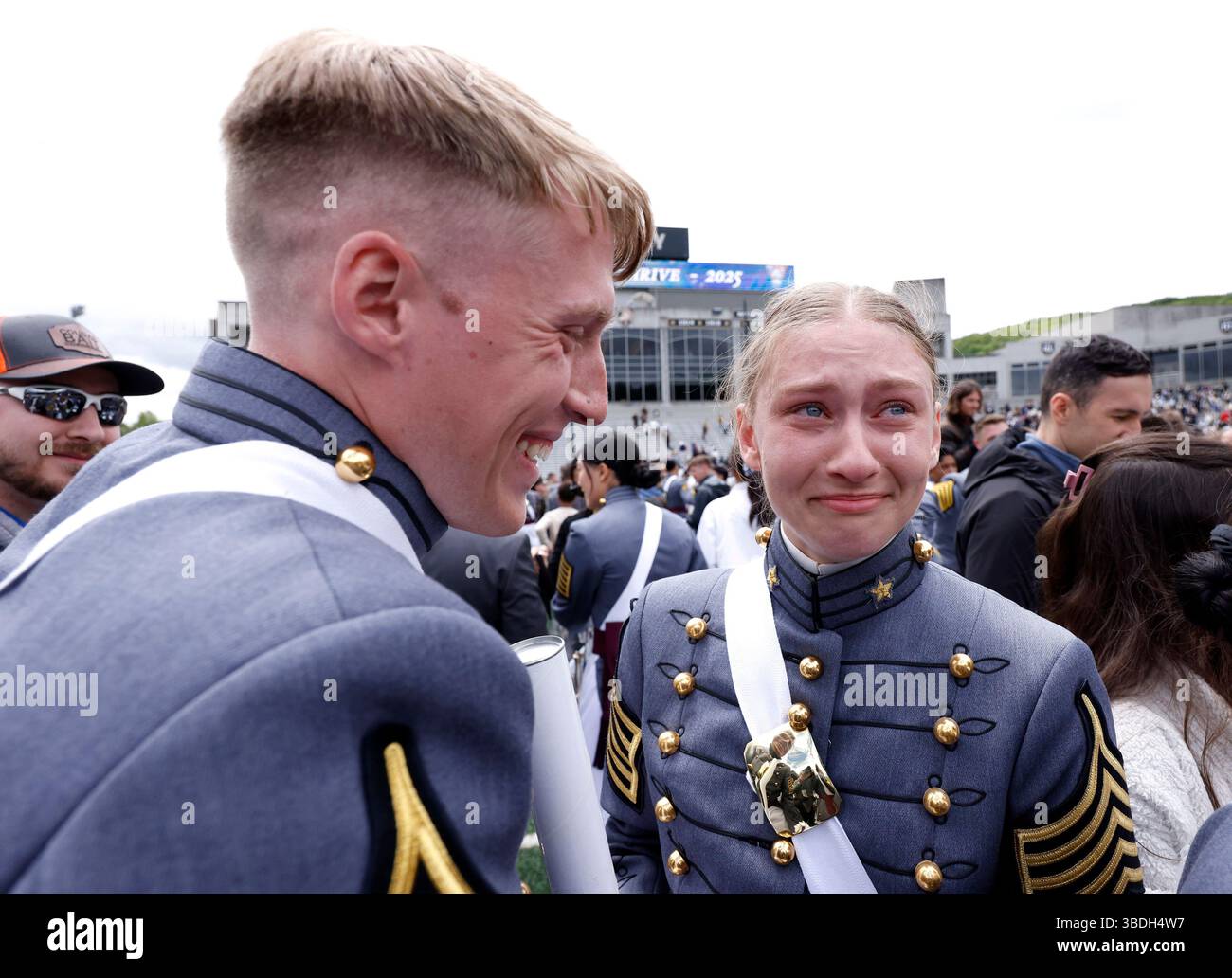West Point, United States. 24th May, 2025. Cadet graduates celebrate at ...