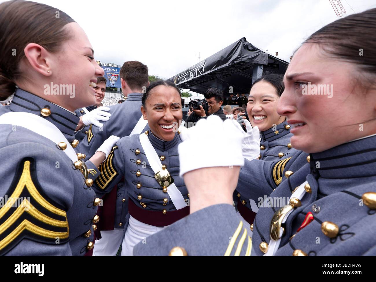West Point, United States. 24th May, 2025. Cadet graduates celebrate at ...