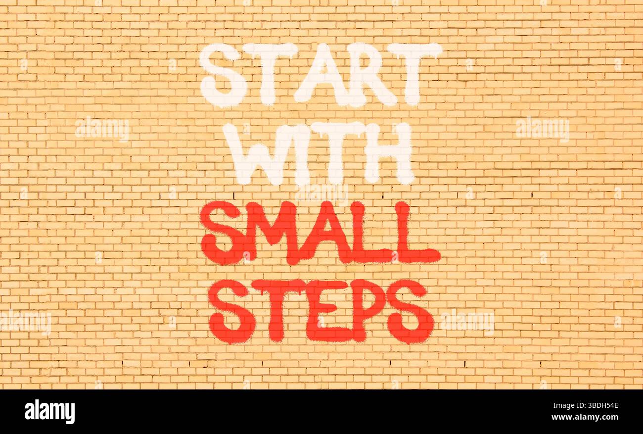 Start with small steps symbol. Concept words phrase Start with small ...