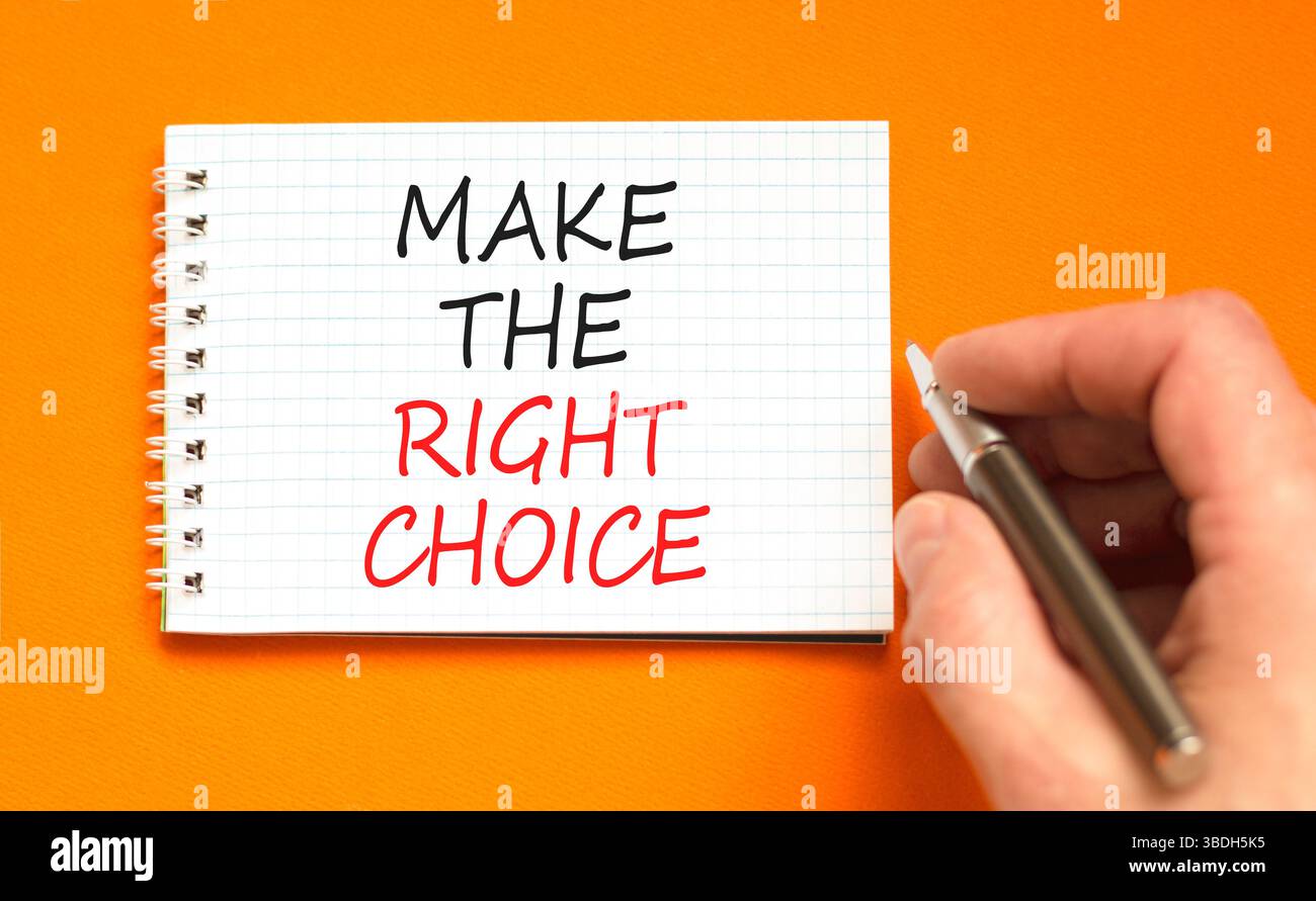 Make the right choice symbol. Concept words phrase Make the right ...
