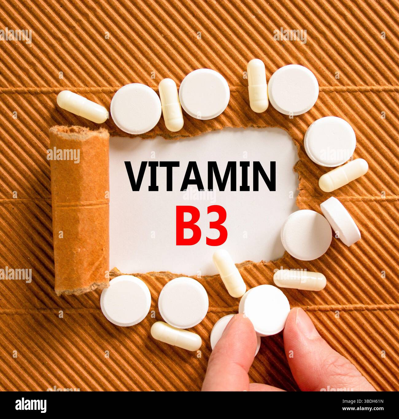 Vitamin B3 niacin symbol. Concept words Vitamin B3 on beautiful white ...