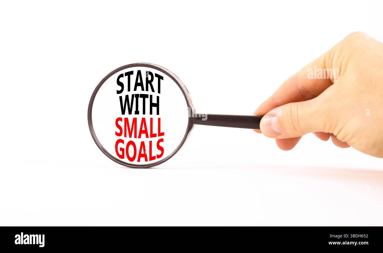 Start with small goals symbol. Concept words phrase Start with small ...