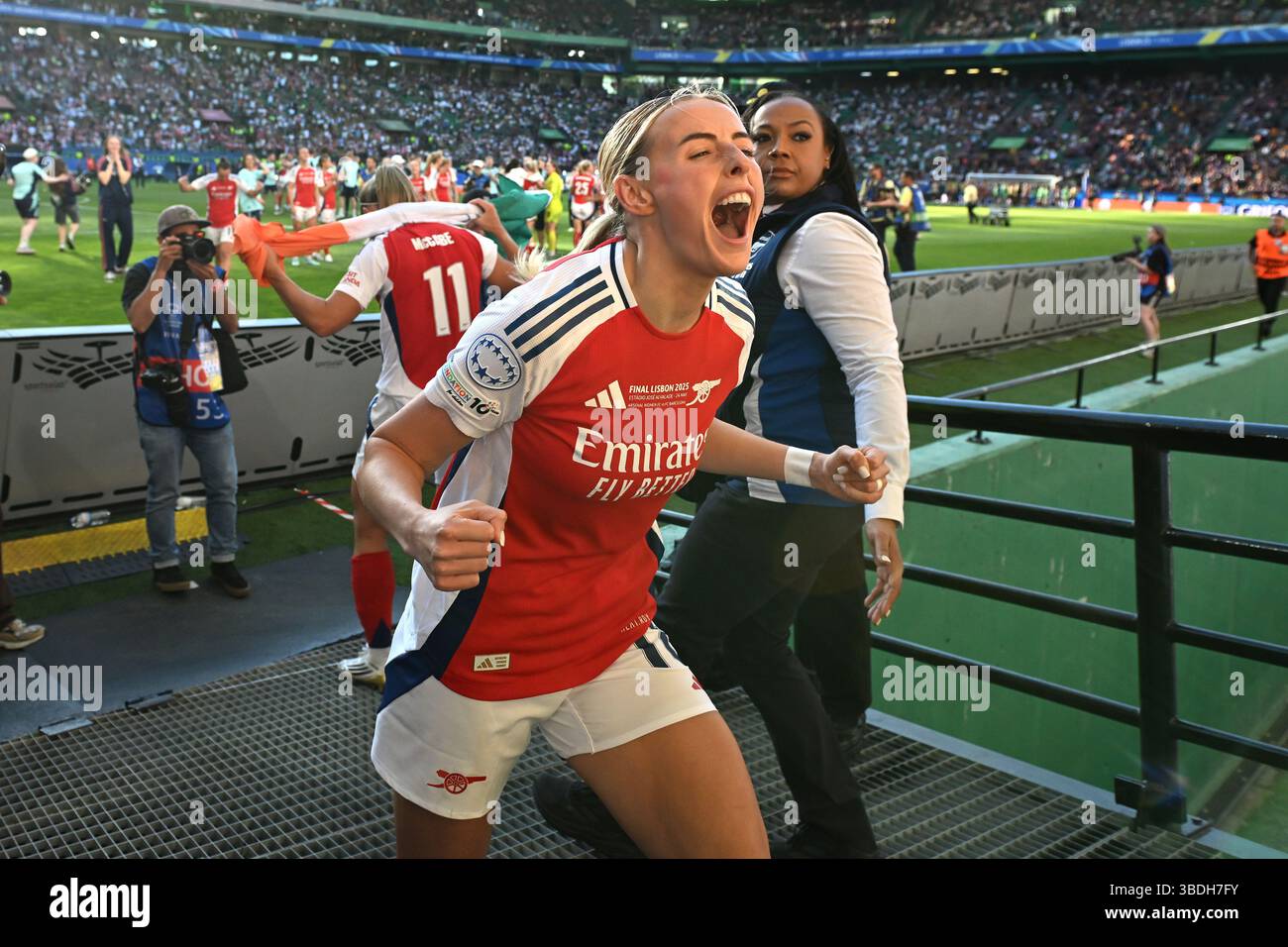 Arsenal's Chloe Kelly celebrates victory in the UEFA Women's Champions ...