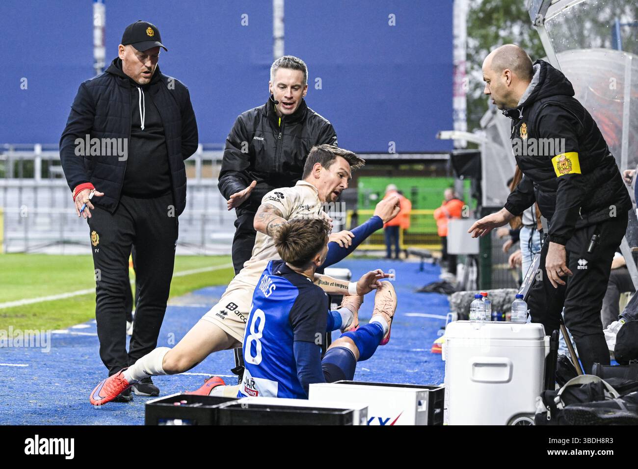 Denderleeuw, Belgium. 24th May, 2025. Mechelen's Benito Raman and ...