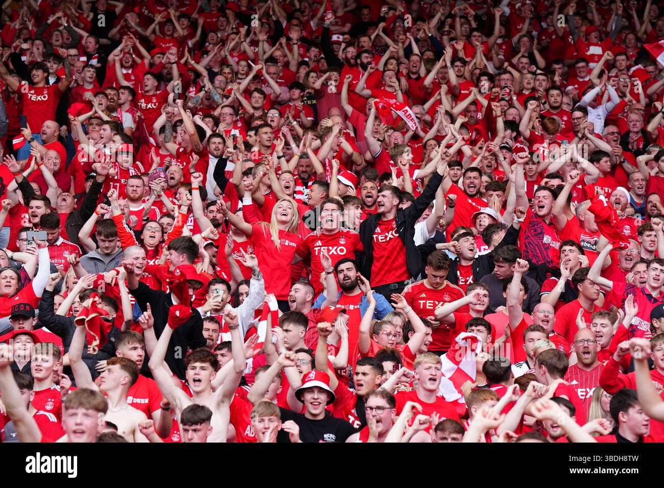 Aberdeen fans celebrate in the stands after the Scottish Gas Men's ...