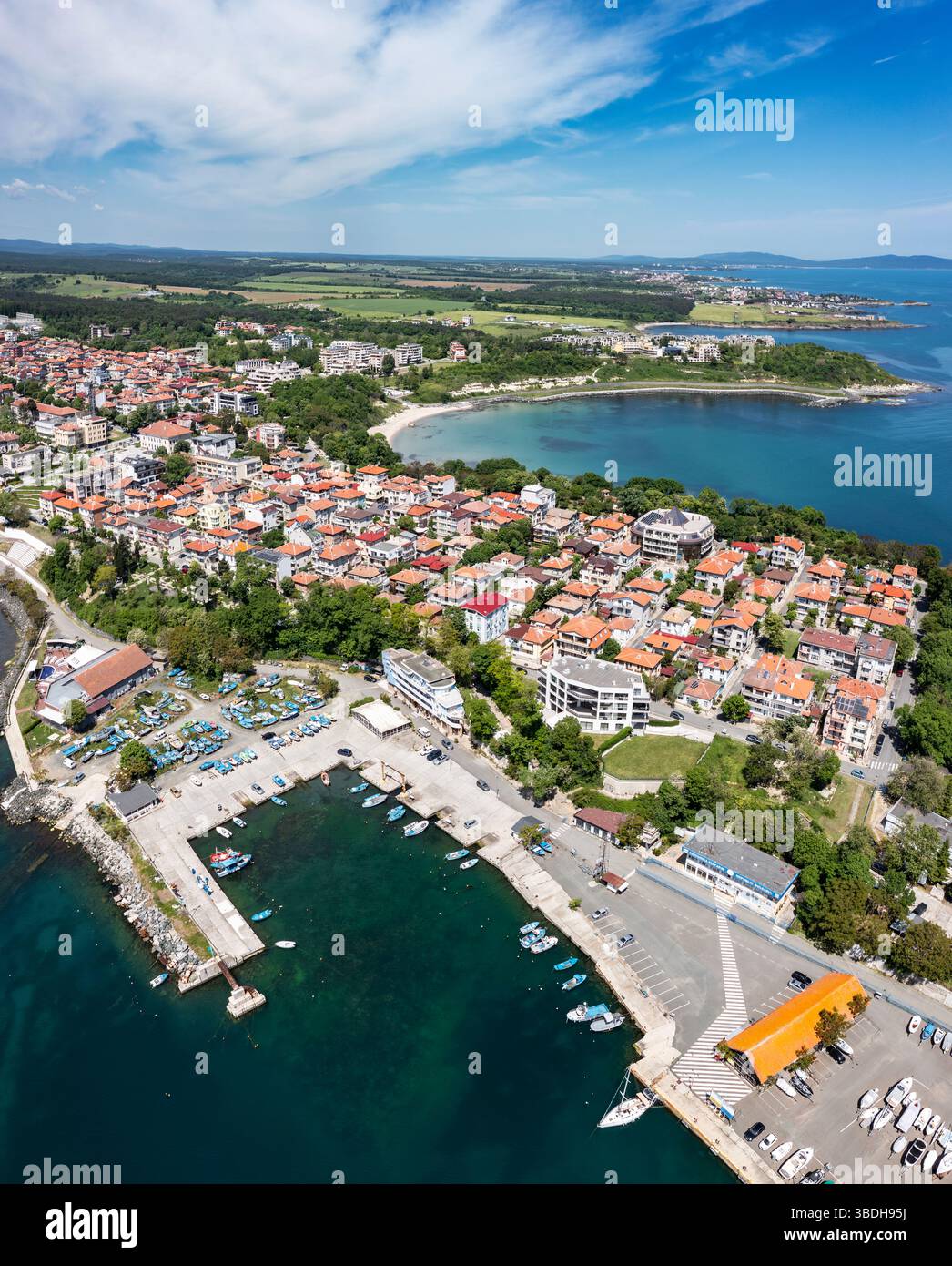 Aerial view to a sea town Tsarevo, Burgas, Bulgaria Stock Photo - Alamy