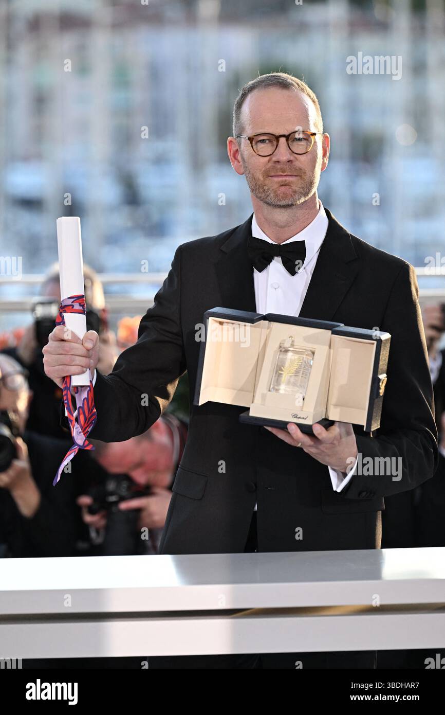 Cannes, France. 24th May, 2025. Norwegian director and screenwriter Joachim Trier poses during a ...