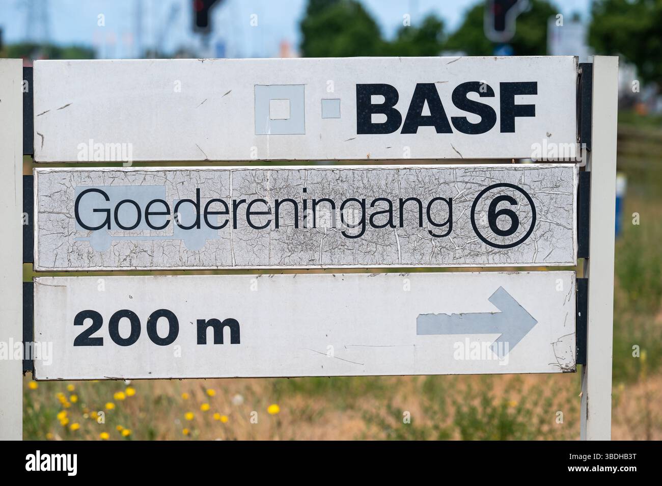 The BASF chemistry industry company site at Westkaai at the Antwerp ...