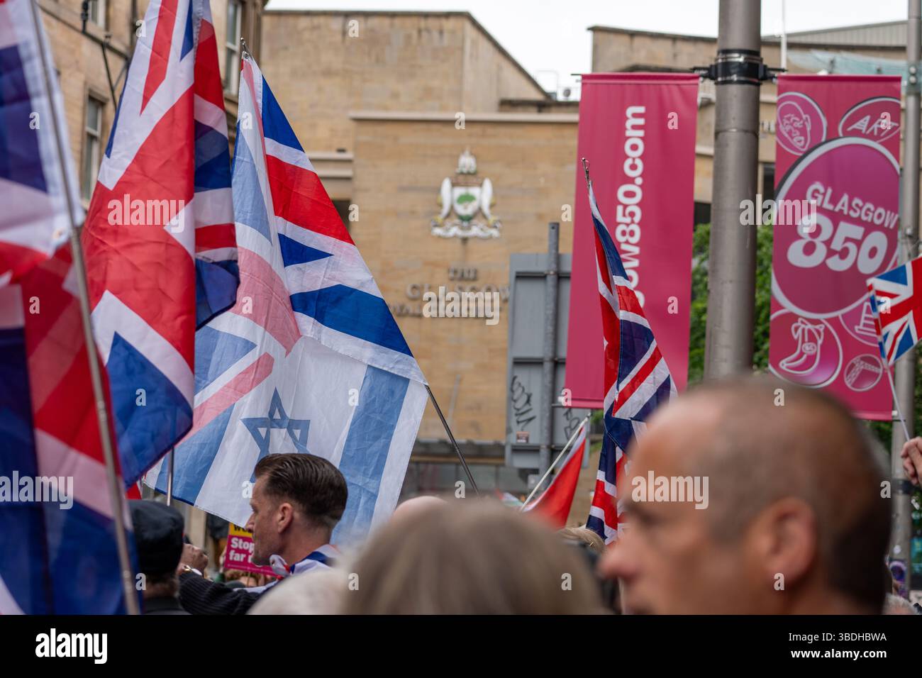 Glasgow, UK. May 24, 2025, Glasgow, Scotland, UK: Protestors supporting ...