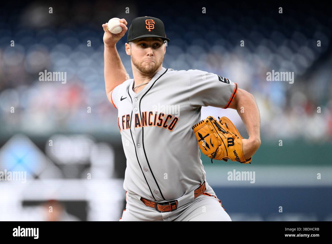 San Francisco Giants starting pitcher Landen Roupp (65) in action ...