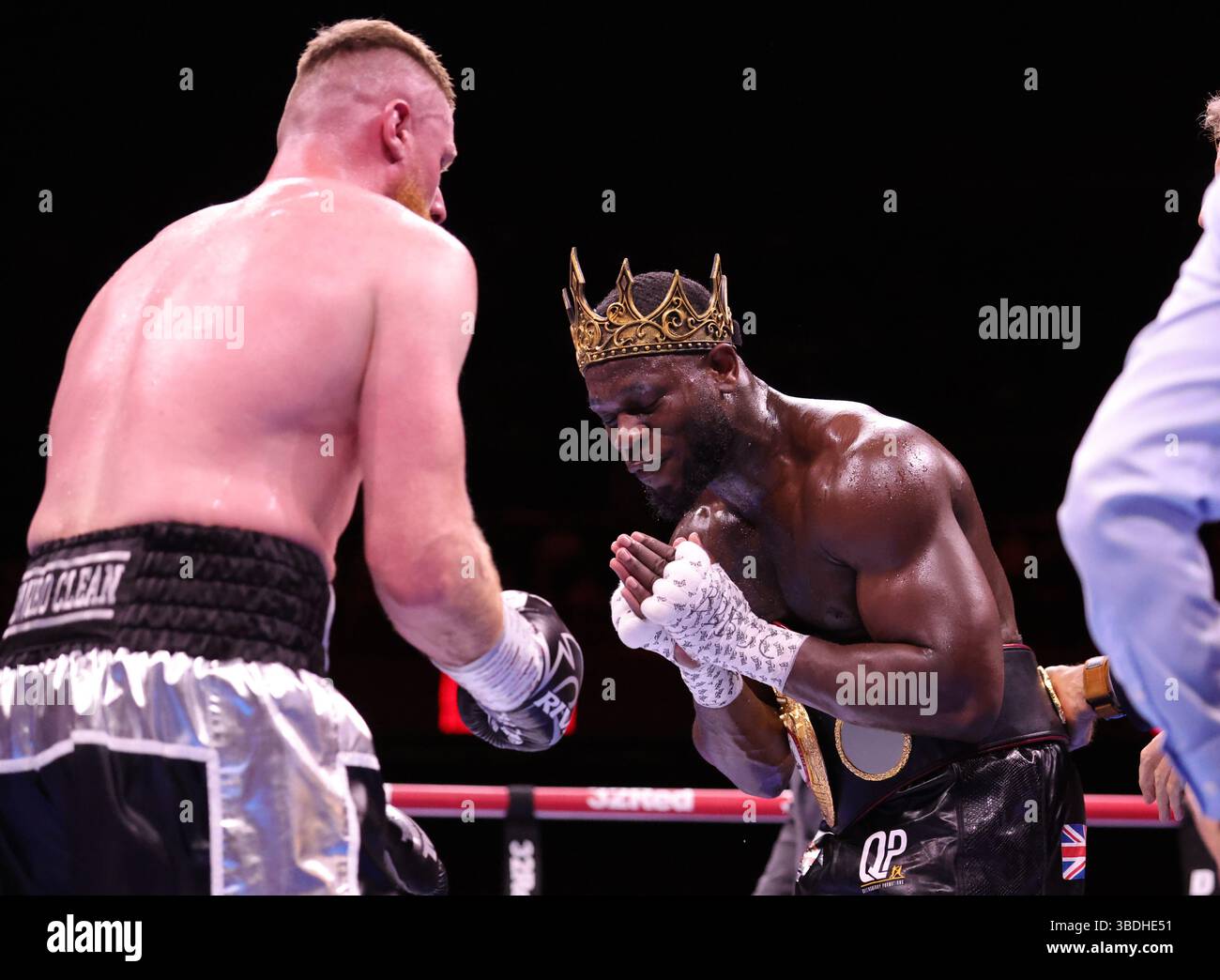 David Jamieson (left) after losing against Aloys Youmbi in the vacant ...