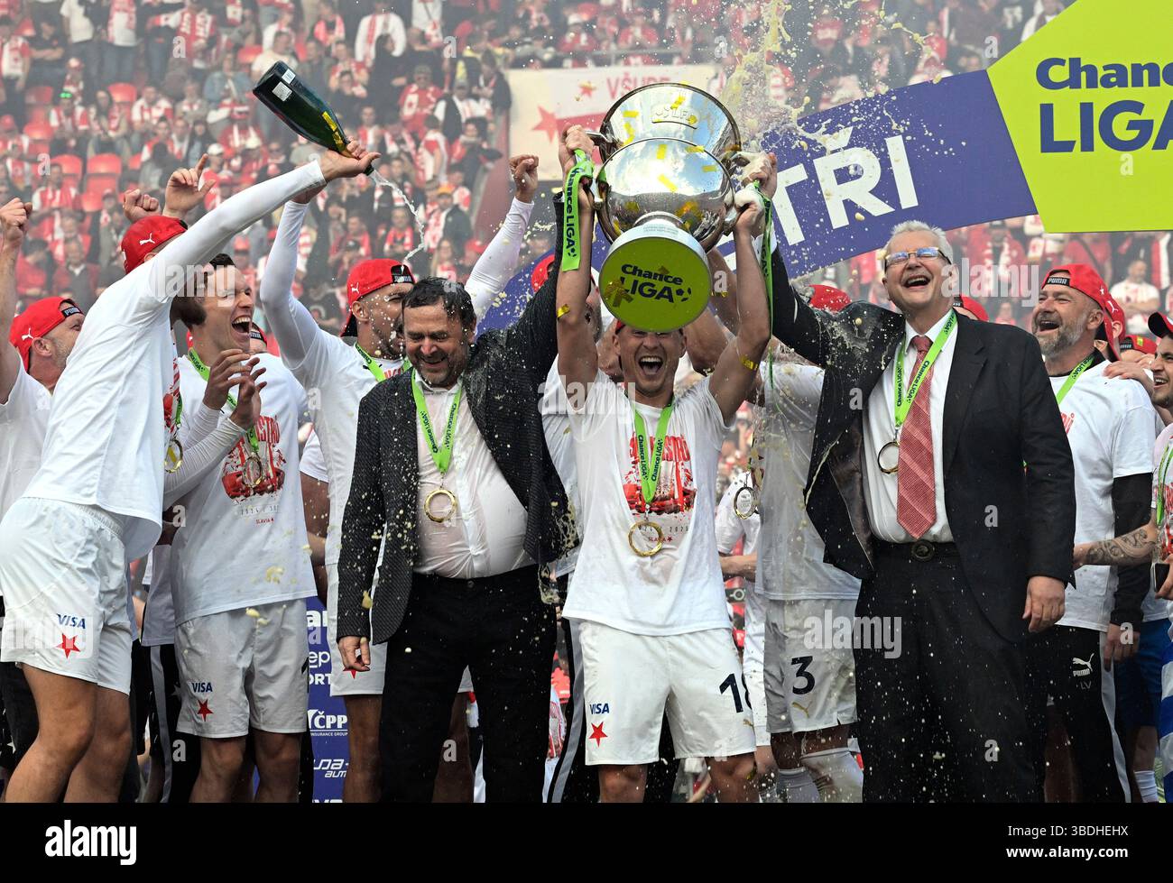 Prague, Czech Republic. 24th May, 2025. Slavia Prague has won the top ...