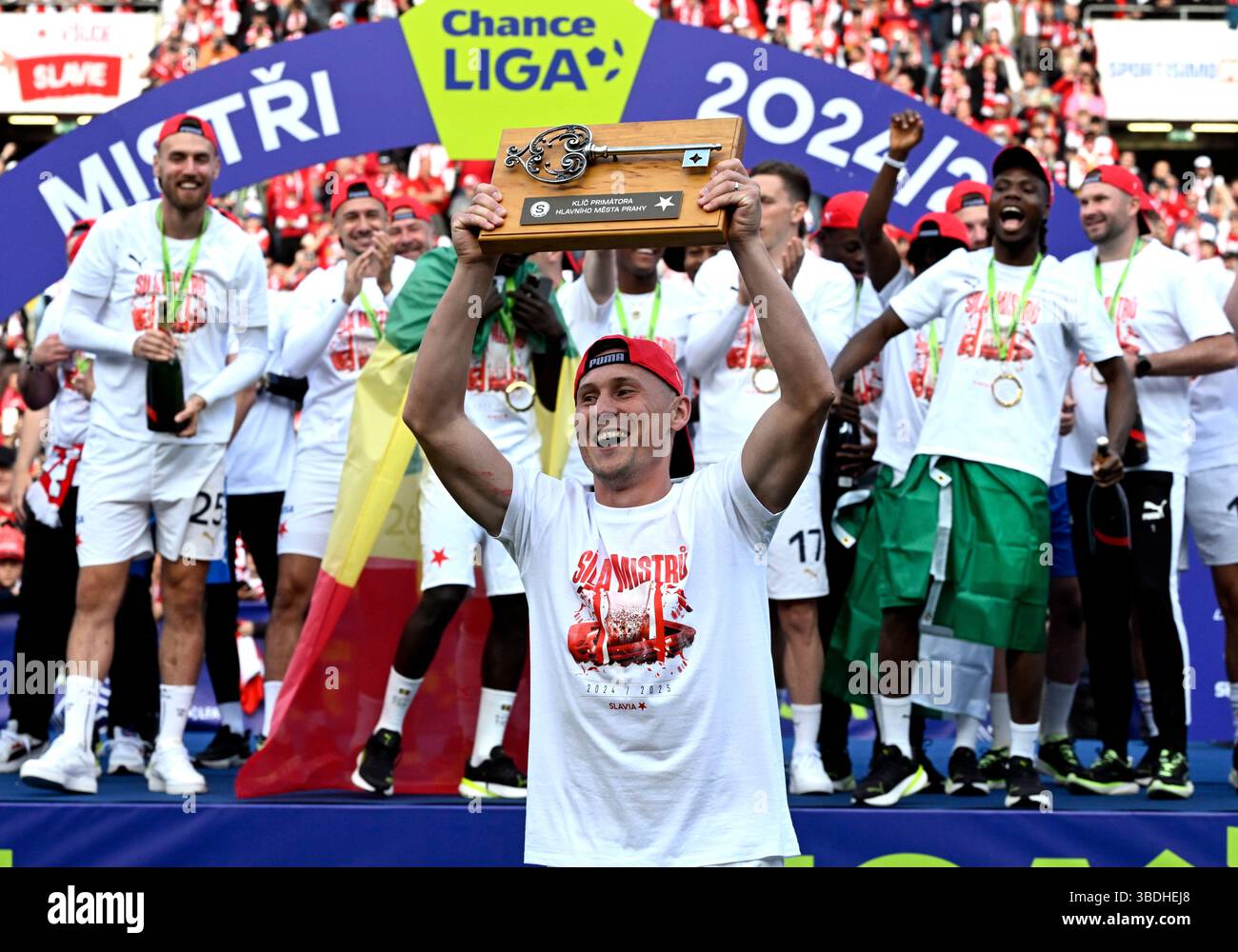 Prague, Czech Republic. 24th May, 2025. Slavia Prague has won the top ...