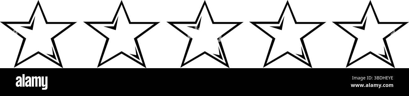 vector illustration drawing black and white icon five stars concept ...