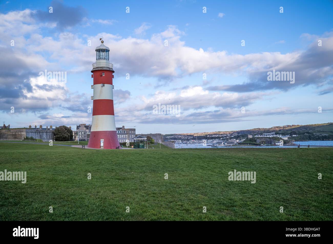 Smeaton's Tower is a redundant lighthouse, Plymouth Hoe, Devon Stock ...
