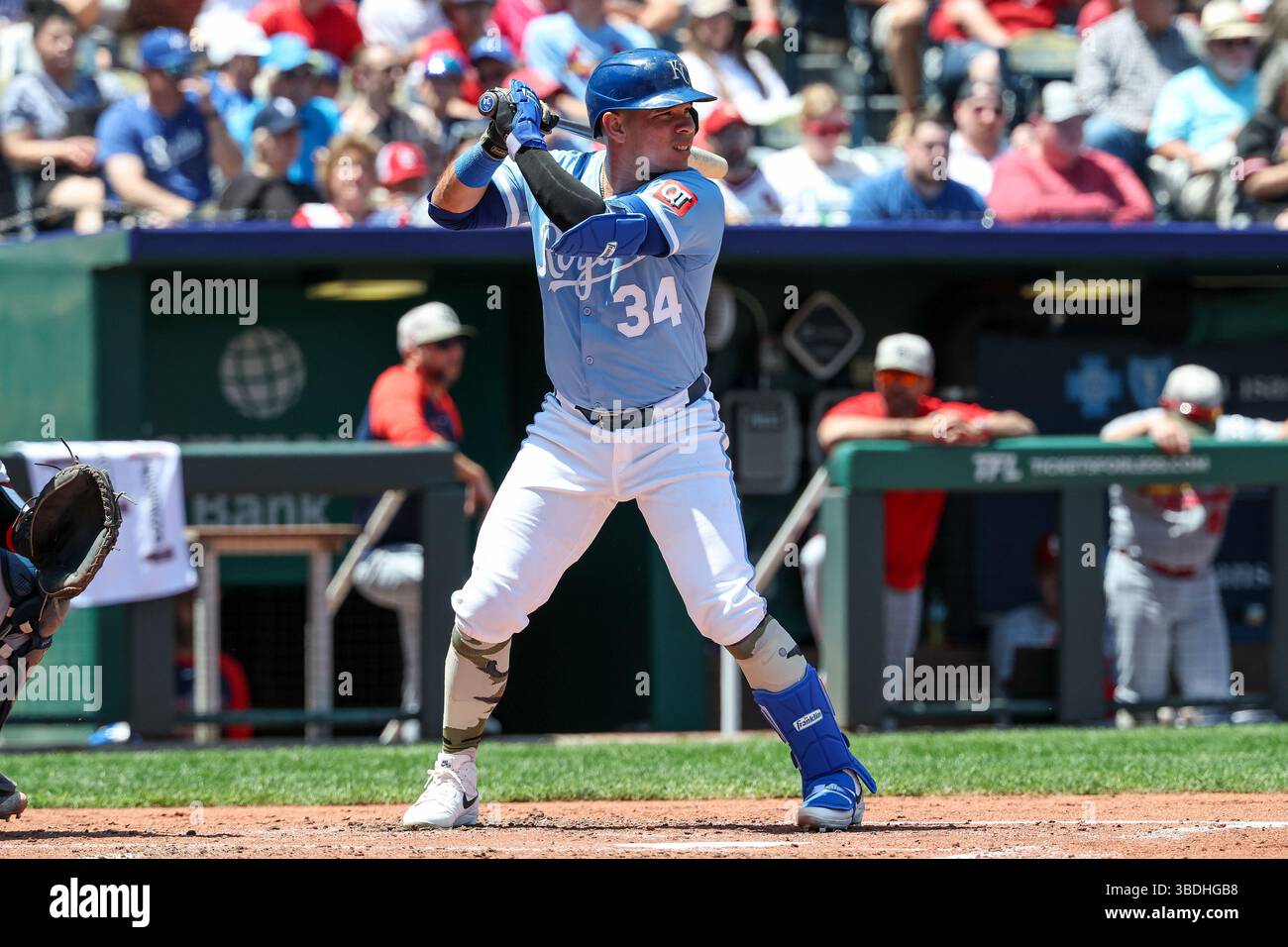 May 18, 2025: Kansas City Royals catcher Freddy Fermin (34) bats ...