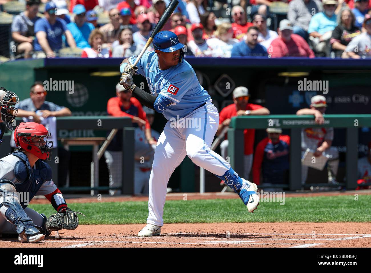 May 18, 2025: Kansas City Royals first baseman Salvador Perez (13) bats ...