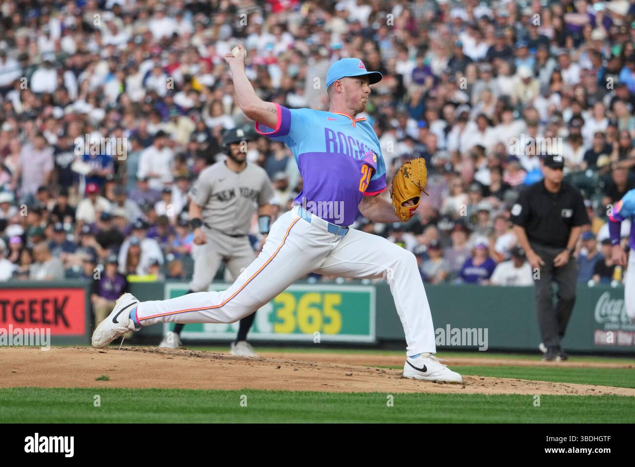 Denver CO, USA. 23rd May, 2025. Colorado pitcher Tanner Gordon (29 ...