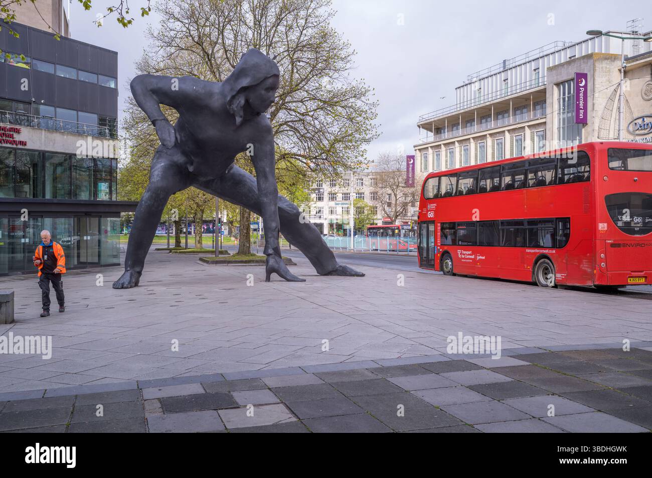 The statue outside Theatre Royal Plymouth is called Messenger. It is a ...