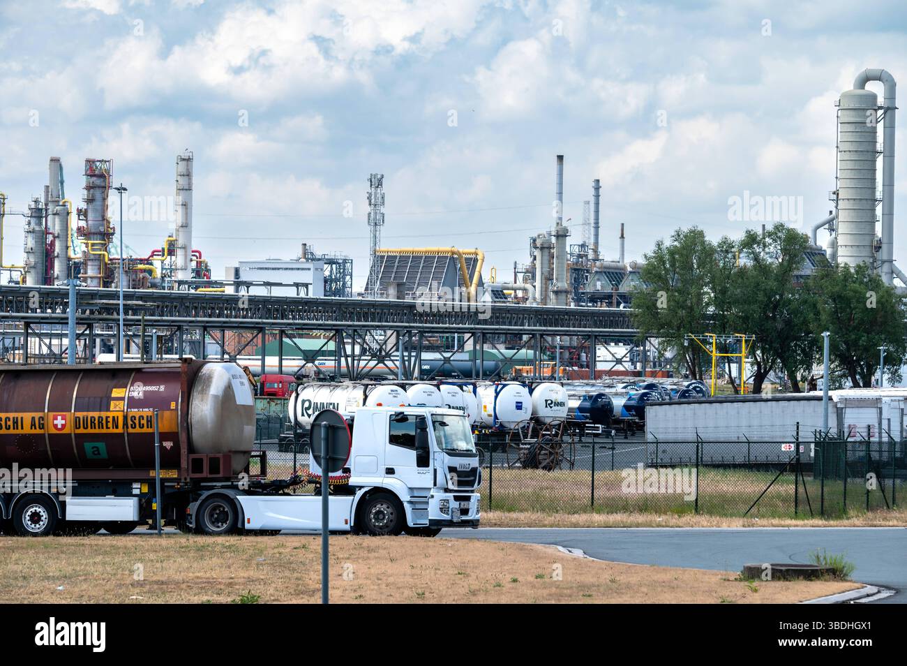 The BASF chemistry industry company site at Westkaai at the Antwerp ...