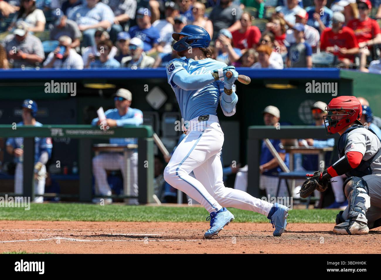 May 18, 2025: Kansas City Royals shortstop Bobby Witt Jr. (7) bats ...