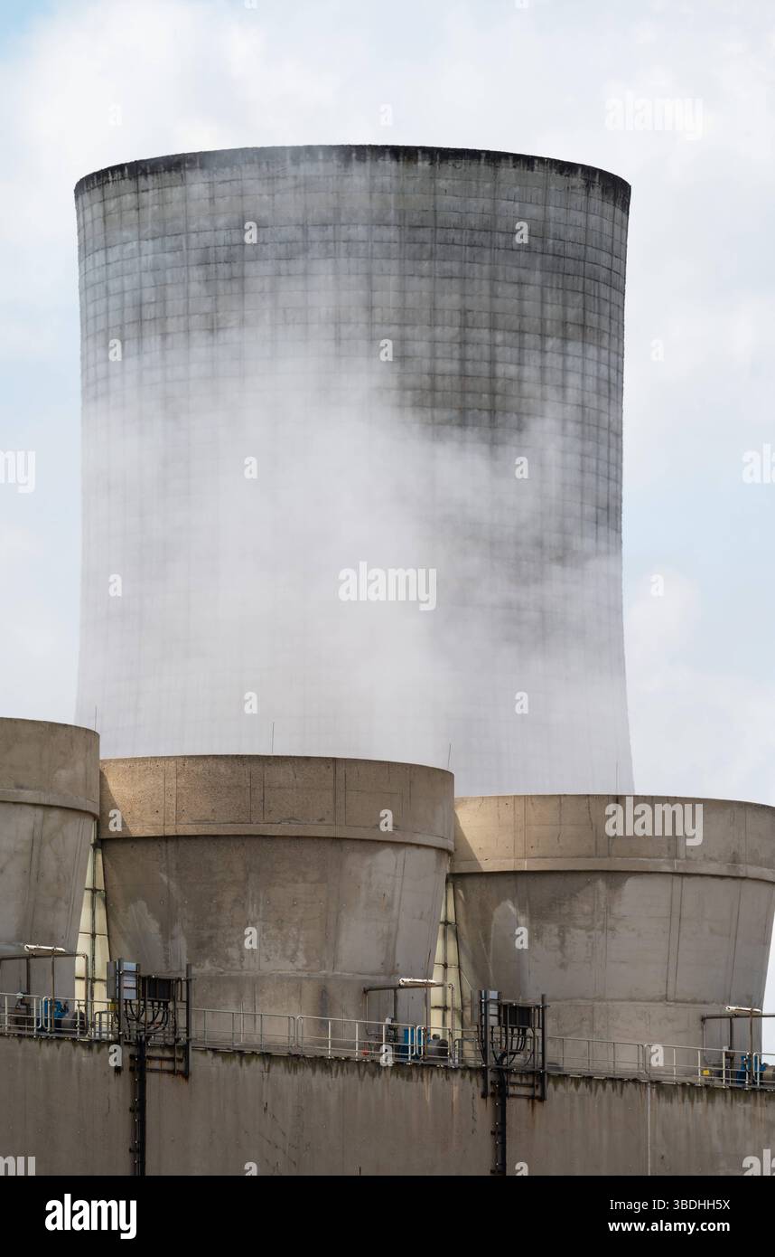 Cooling towers of the BASF chemistry industry company site at Westkaai ...