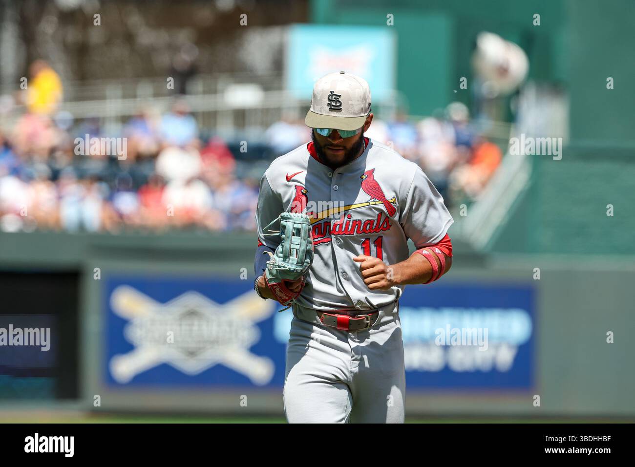 May 18, 2025: St. Louis Cardinals center fielder Victor Scott II (11) is seen during a game ...