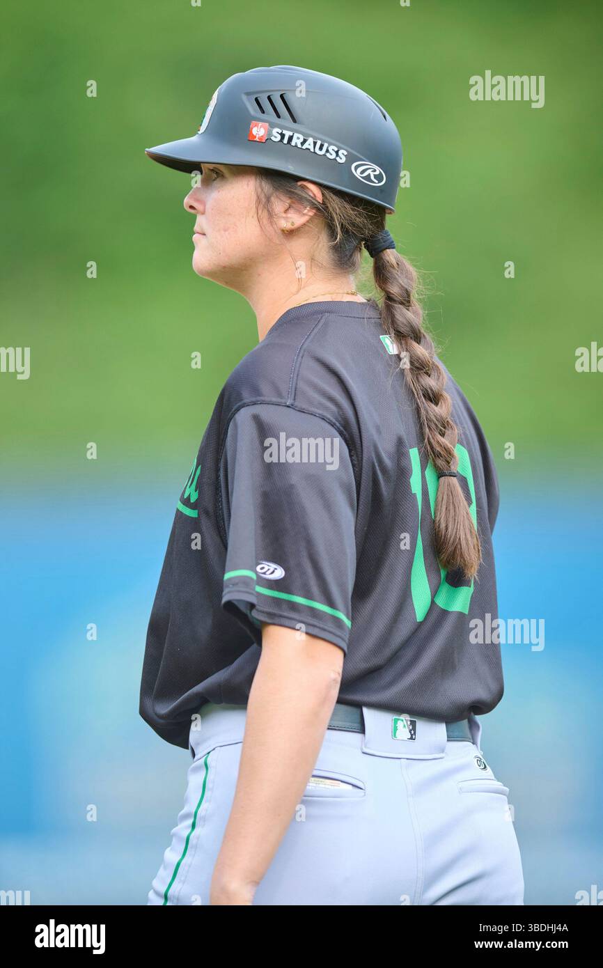Greensboro Grasshoppers first base coach Stephanie Lombardo (18 ...