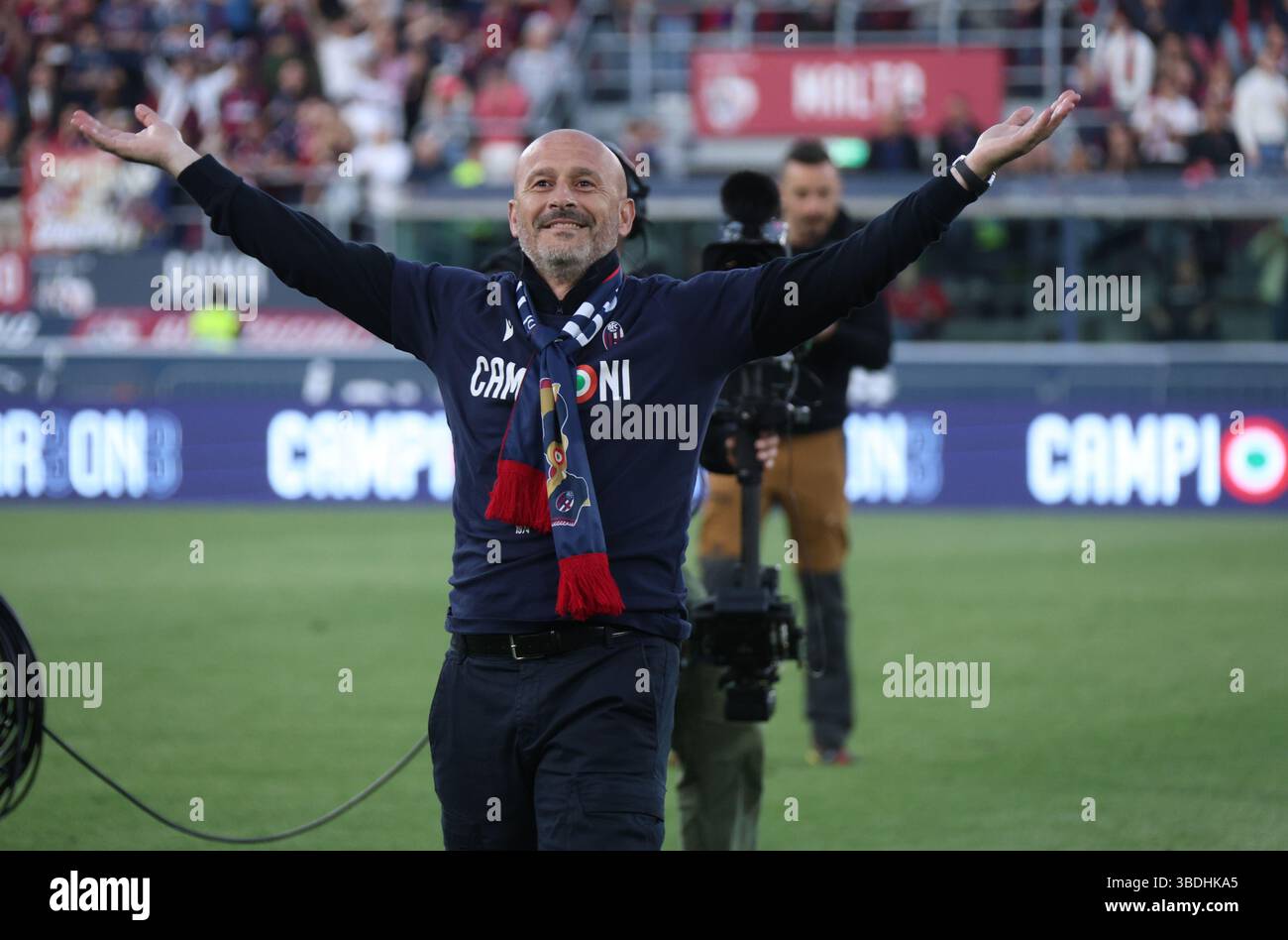 Bologna, Italia. 24th May, 2025. the bologna team celebrates with the ...