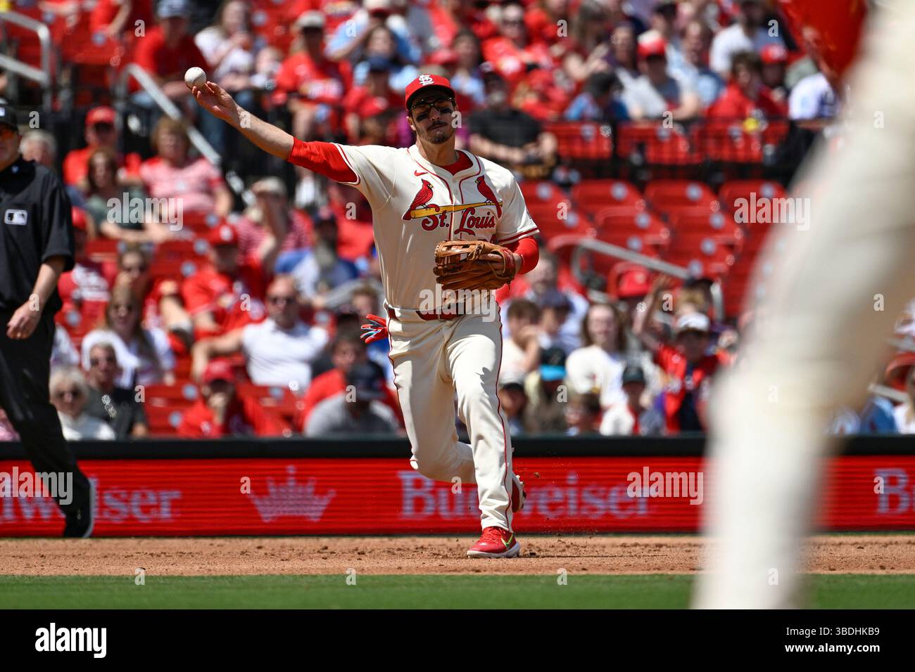 St. Louis Cardinals third baseman Nolan Arenado throws out Arizona ...