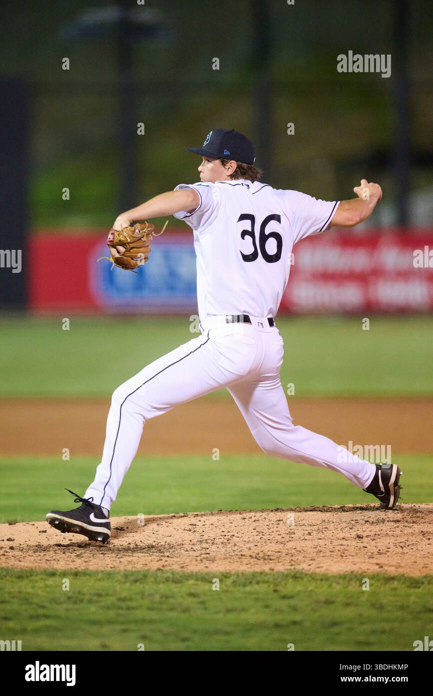 Asheville Tourists pitcher Cody Tucker (36) delivers a pitch during a ...