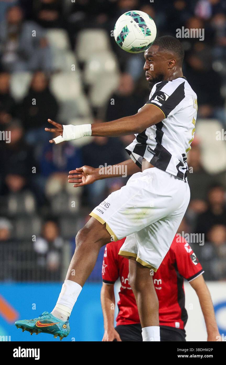 Charleroi, Belgium. 24th May, 2025. Charleroi's Isaac Mbenza fights for ...