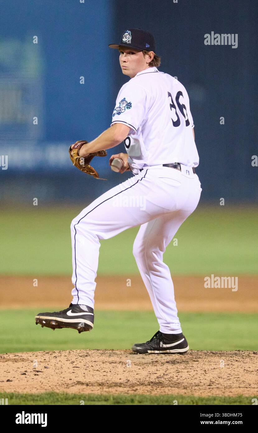 Asheville Tourists pitcher Cody Tucker (36) delivers a pitcher during a ...