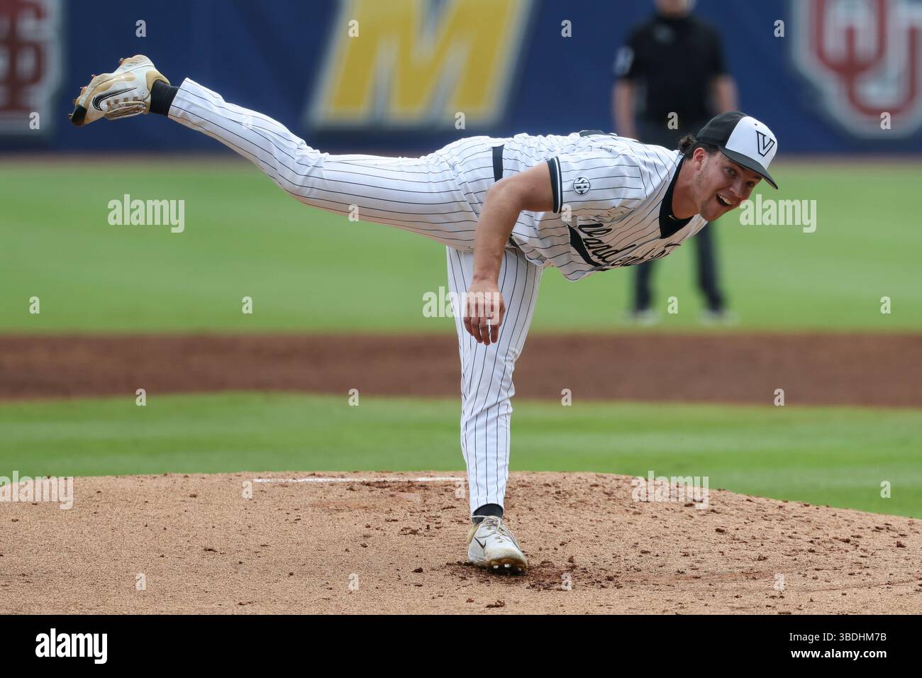 HOOVER, AL - MAY 24: Vanderbilt pitcher Cody Bowker (55) follows ...