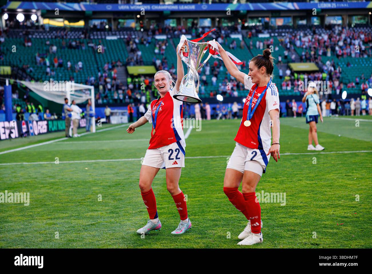 Jenna Nighswonger and Emily Fox seen during UEFA Womens Champions ...