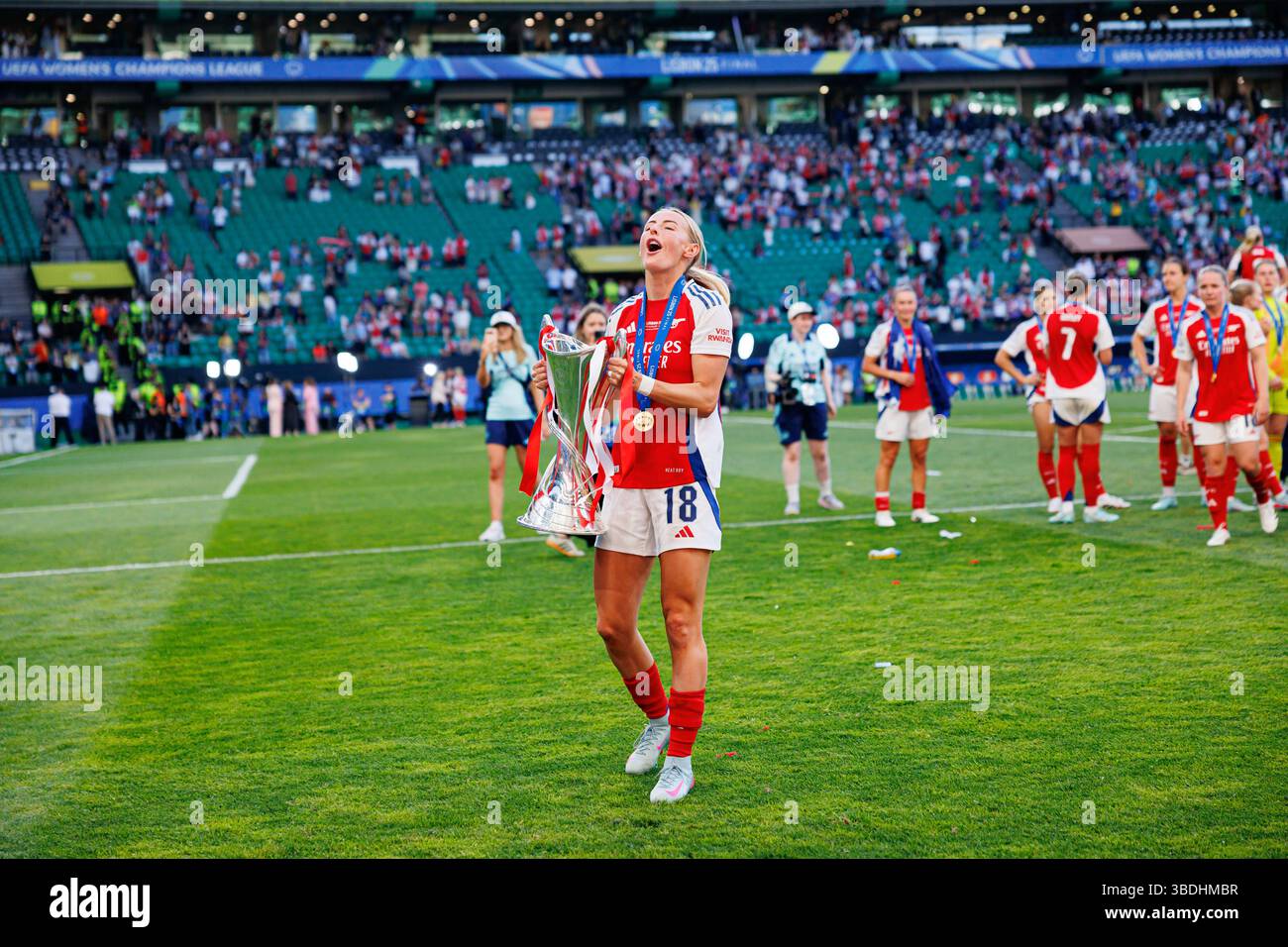 Chloe Kelly seen during UEFA Womens Champions League 2025 final game ...