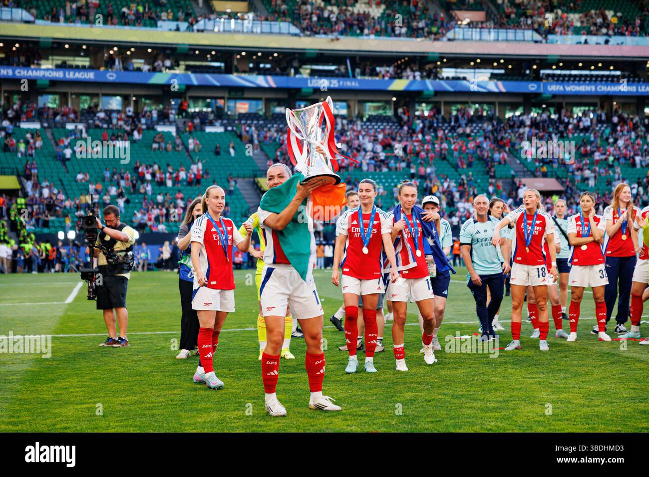 Kate McCabe seen during UEFA Womens Champions League 2025 final game ...