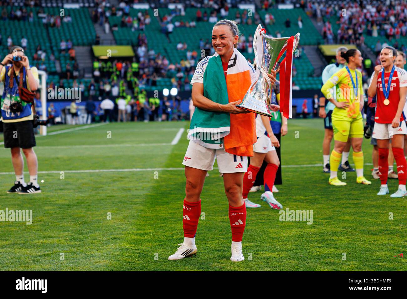 Kate McCabe seen during UEFA Womens Champions League 2025 final game ...