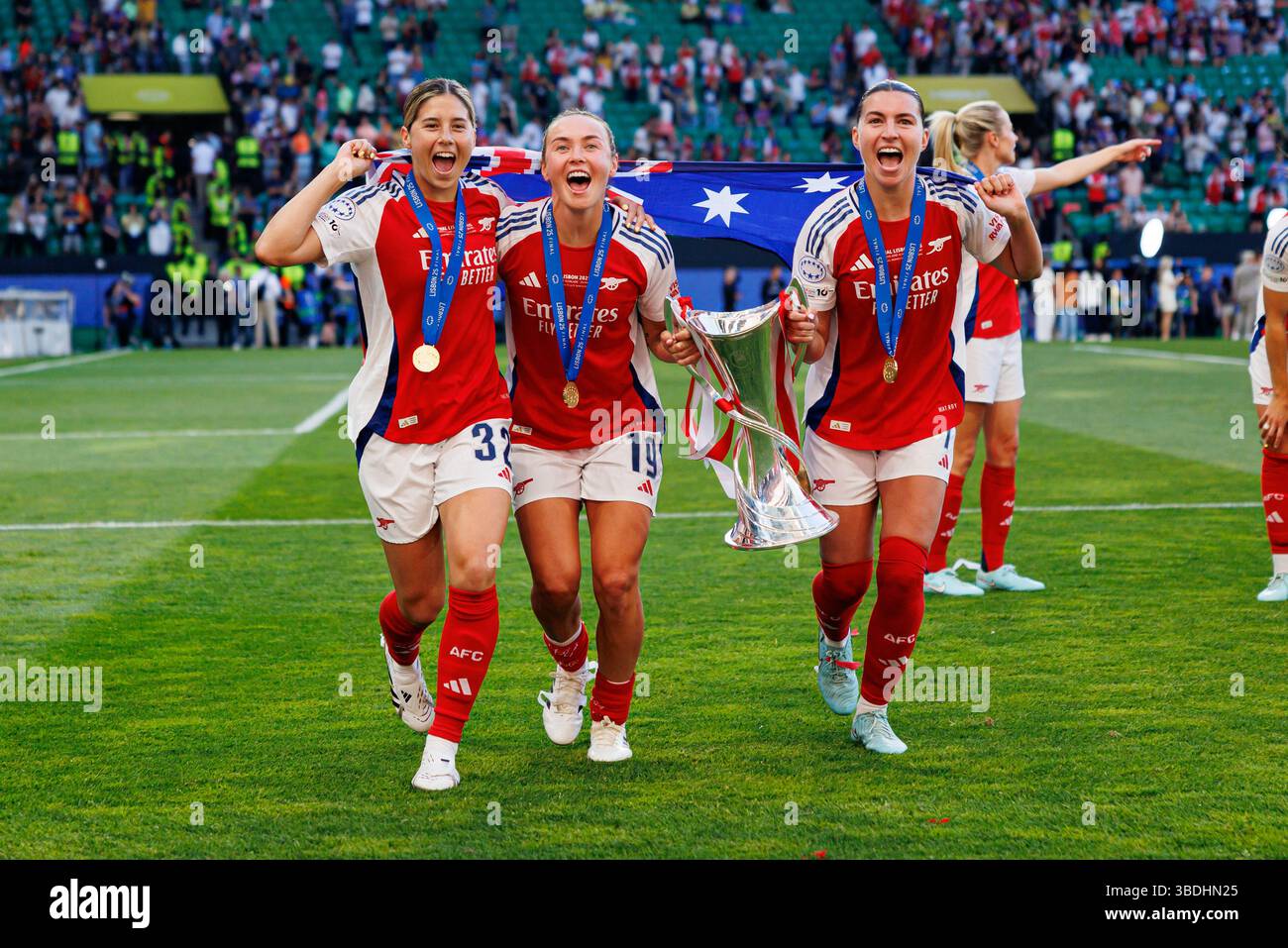 Kyra Cooney-Cross, Caitlin Foord and Stephanie Catley seen during UEFA ...