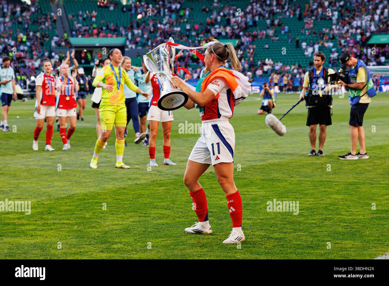 Kate McCabe seen during UEFA Womens Champions League 2025 final game ...