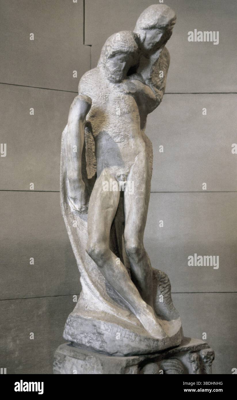 Rondanini Pietà (Pietà Rondanini). Sculpture by Michelangelo ...