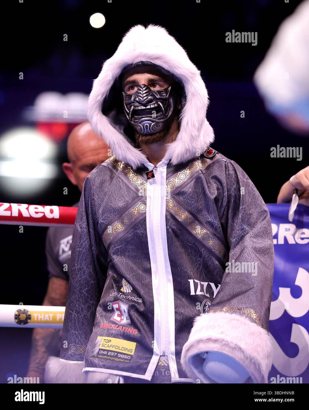 Nathaniel Collins wearing a face mask ahead of the WBC Silver ...