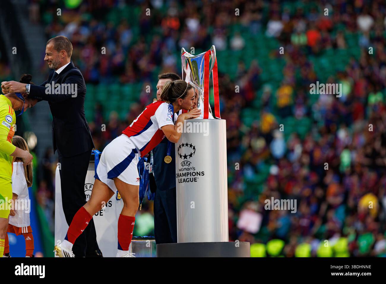 Kate McCabe seen during UEFA Womens Champions League 2025 final game ...