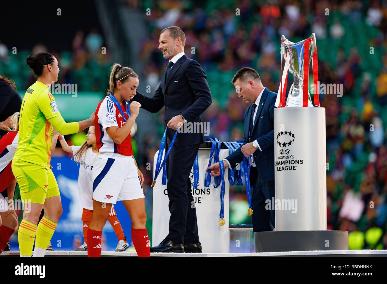 Kate McCabe seen during UEFA Womens Champions League 2025 final game ...