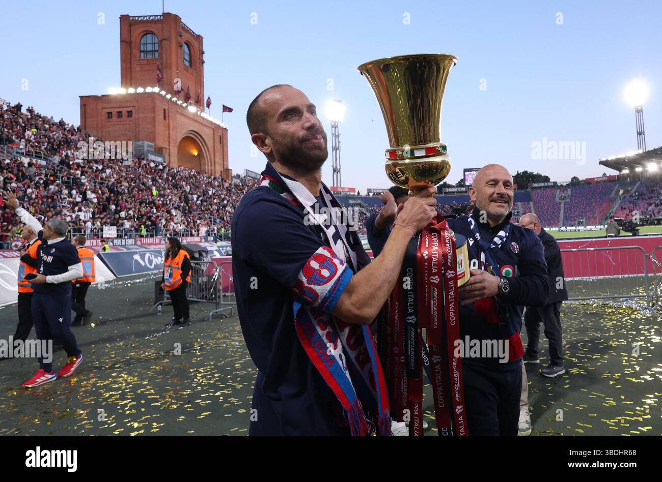 Bologna, Italia. 24th May, 2025. the bologna team celebrates with the ...