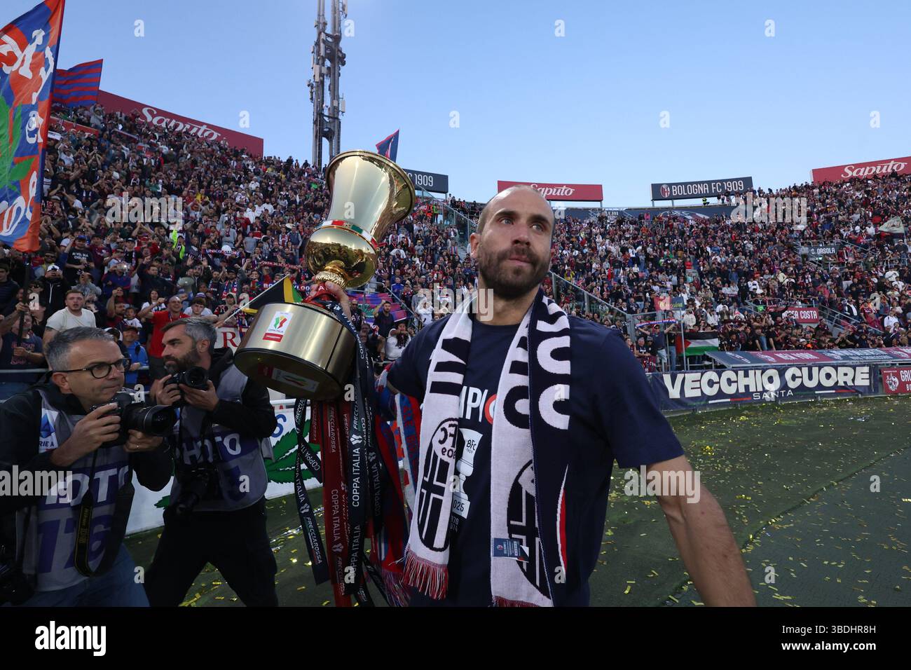 Bologna, Italia. 24th May, 2025. the bologna team celebrates with the ...