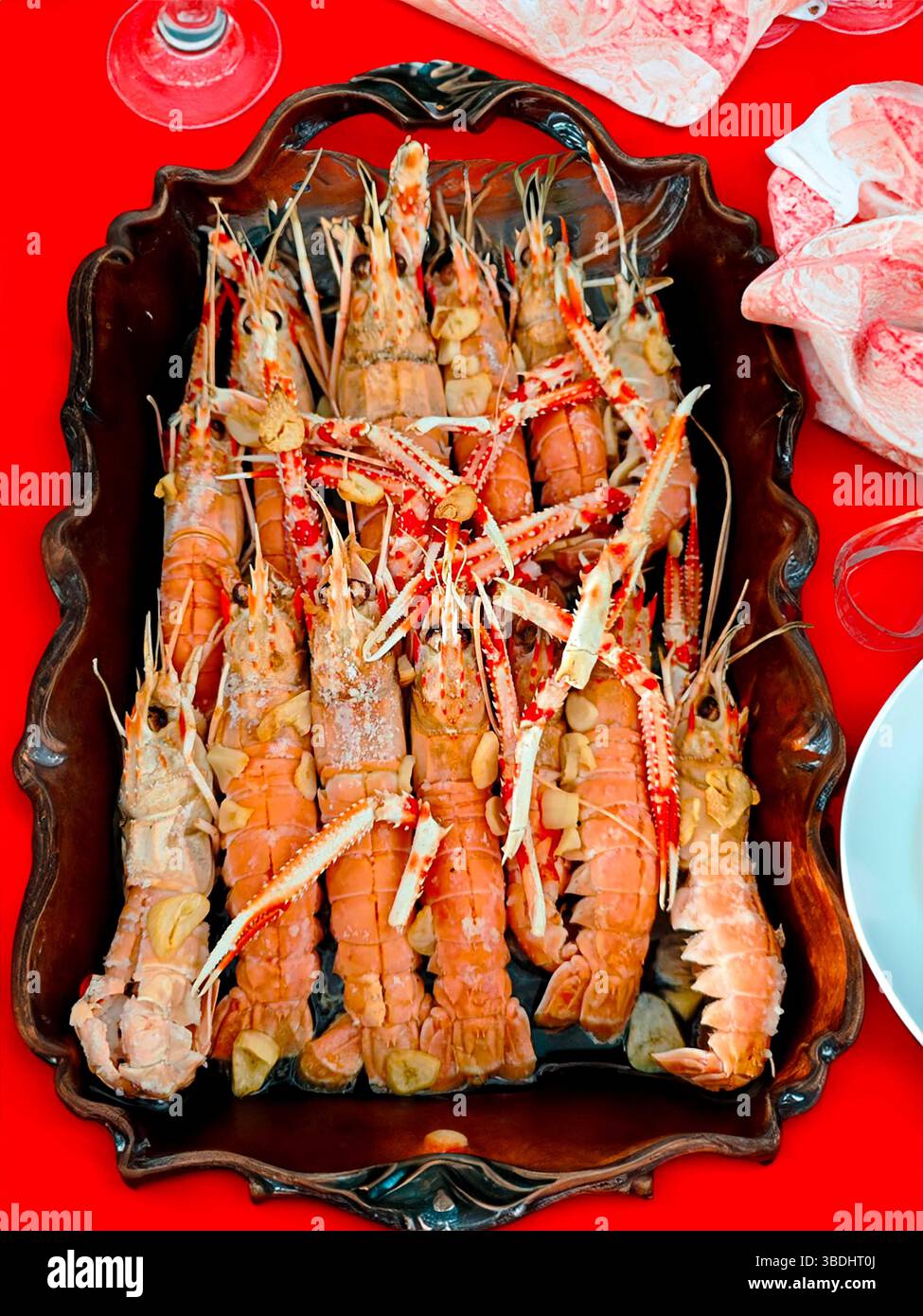 Fresh crayfish roasted using the rustic method Stock Photo - Alamy