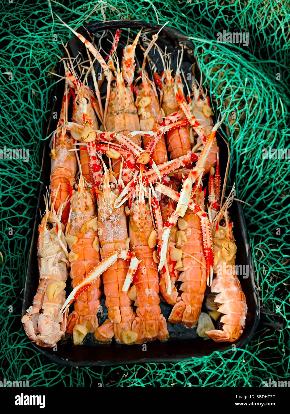 Fresh crayfish roasted using the rustic method Stock Photo - Alamy