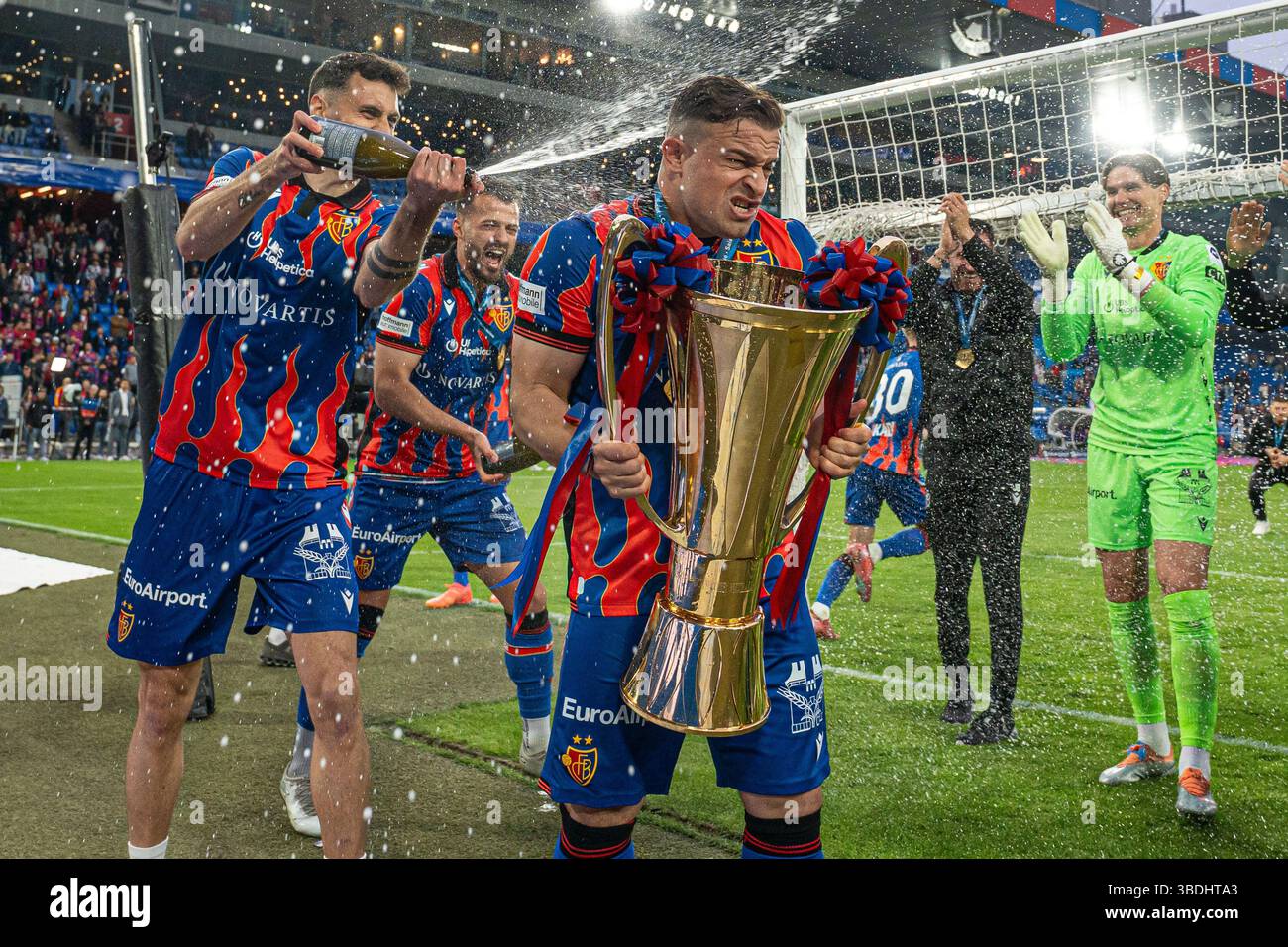 Basel, Switzerland, May 24th 2025 FC Basel team, including captain ...
