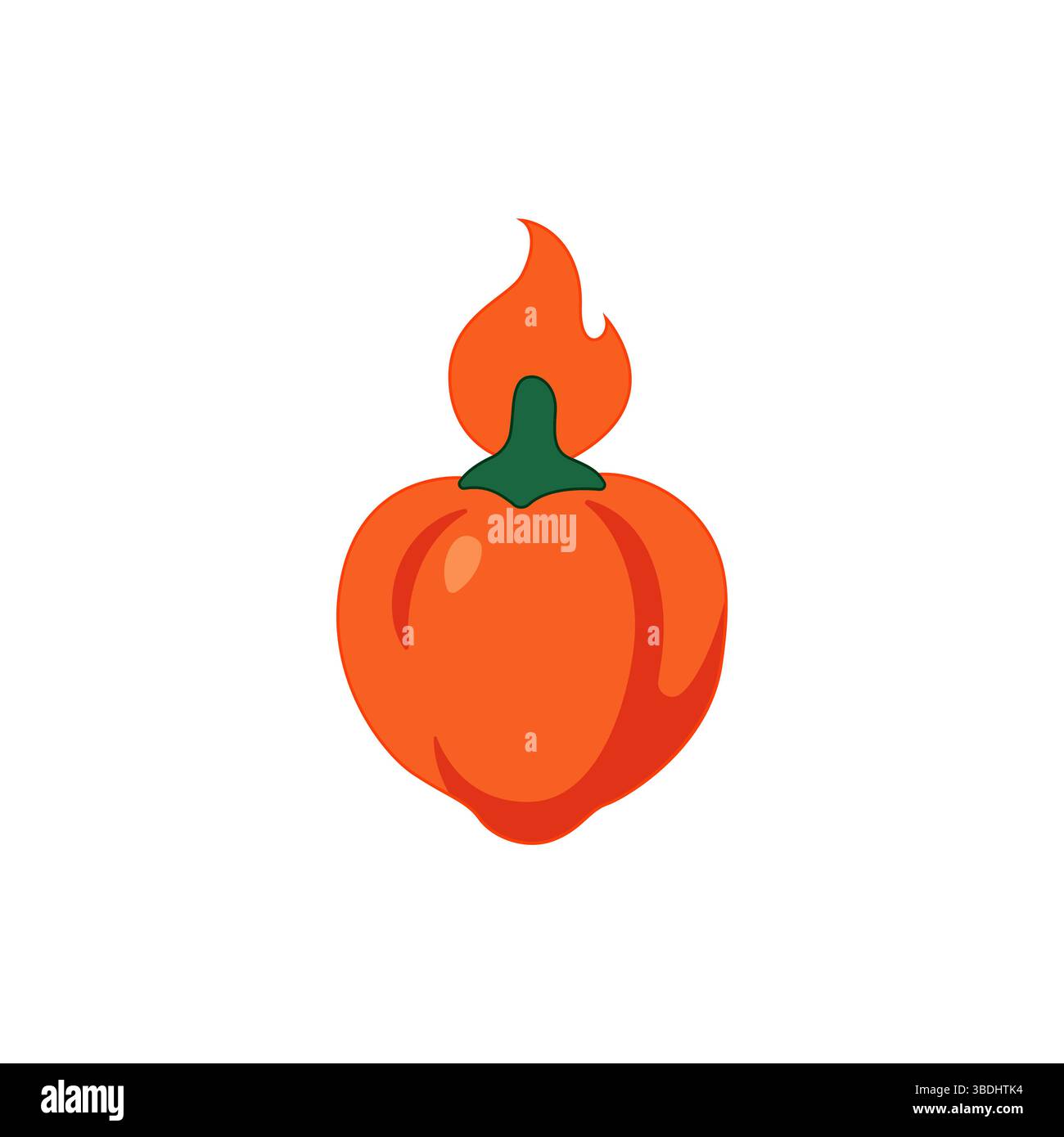 Hot pepper vector. Orange habanero vector. Vector logo for sauce. Spicy ...